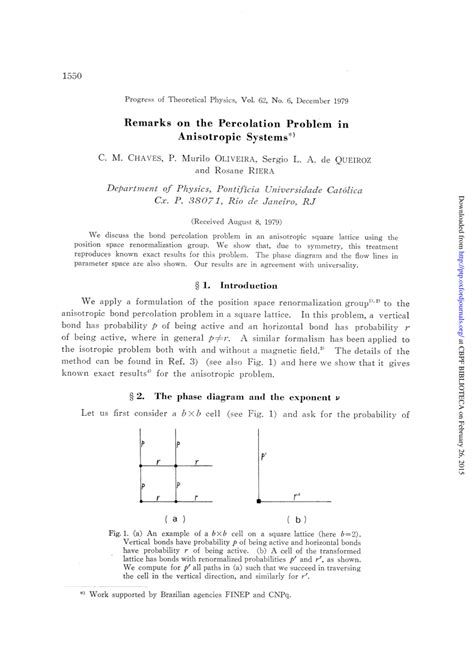 Pdf Remarks On The Percolation Problem In Anisotropic Systems