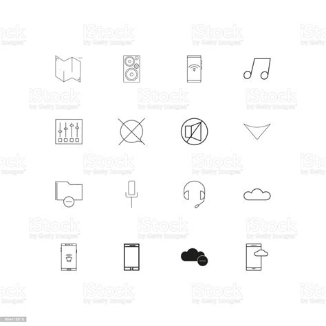 음악 선형 얇은 아이콘 설정합니다 간단한 벡터 아이콘 설명 동점골에 대한 스톡 벡터 아트 및 기타 이미지 동점골 디자인 마이크 Istock