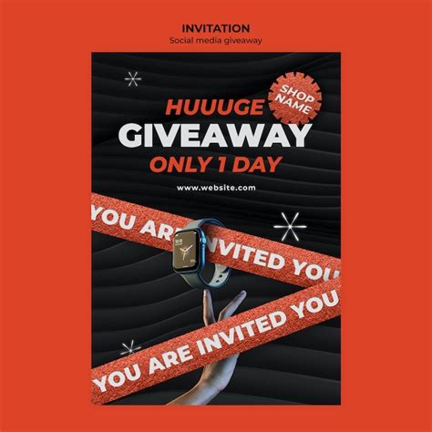 Free Psd Social Media Giveaway Template Design