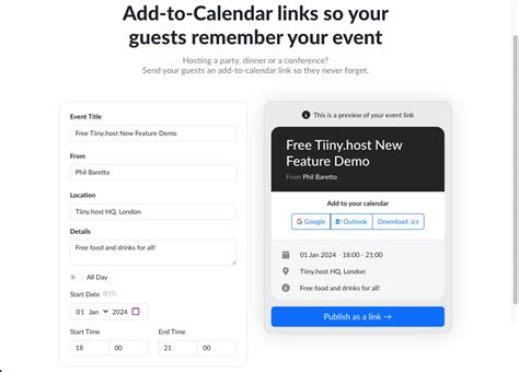 Creating A Last Minute Event Page Using Tiinyhost