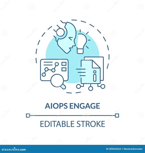 2d Thin Linear Blue Ai Ops Engage Icon Stock Vector Illustration Of