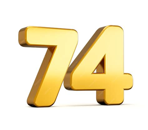 Premium Photo 3d Illustration Of Golden Number Seventy Four Or 74