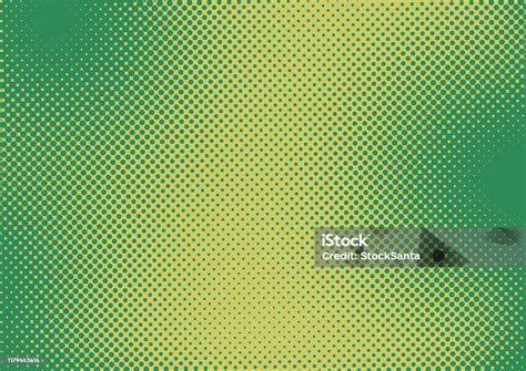 복고풍 만화 스타일의 하프 톤과 녹색과 노란색 팝 아트 배경 벡터 일러스트 Eps10 만화 스타일에 대한 스톡 벡터 아트 및