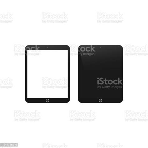 고립 된 흰색 배경에 현실적인 태블릿 Pc 컴퓨터 아이콘 Eps 10 벡터 0명에 대한 스톡 벡터 아트 및 기타 이미지 0명 3차원 형태 검은색 Istock