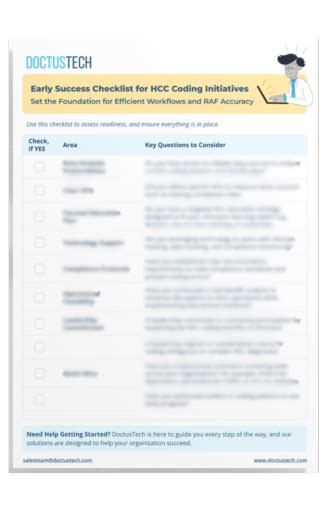 Free Checklist Early Success For Hcc Coding Initiatives Doctustech