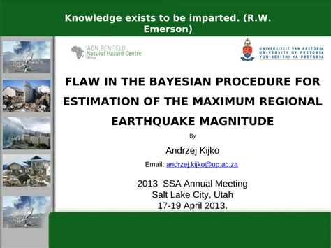 Pdf On Bayesian Procedure For Maximum Earthquake Magnitude Estimation