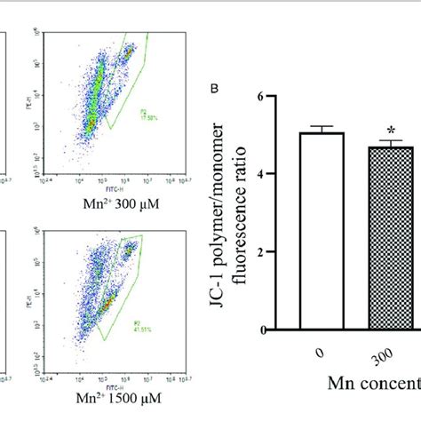 Effects Of Mn On Mitochondria Membrane Potential A Flow Cytometry B
