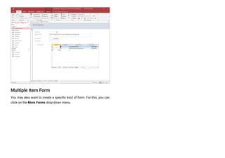 MS Access Create Form Pdf