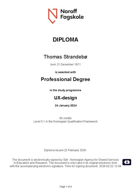 My Diploma For The Ux Design Study User Experience Ux Ui Designer