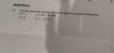 QUESTION 2 21 On The Same Set Of Axes Draw StudyX
