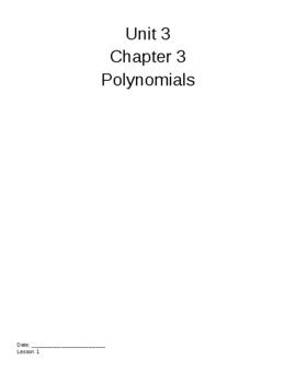MPM D Unit Polynomials Notes And Assessments By Julie Fabiano TPT