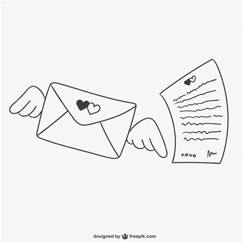 연애 편지 그리기 무료 벡터