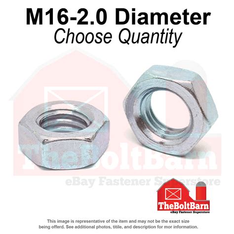 M16 20 Class 4 Hex Jam Nuts Zinc Clear Coarse Thread Pick Quantity
