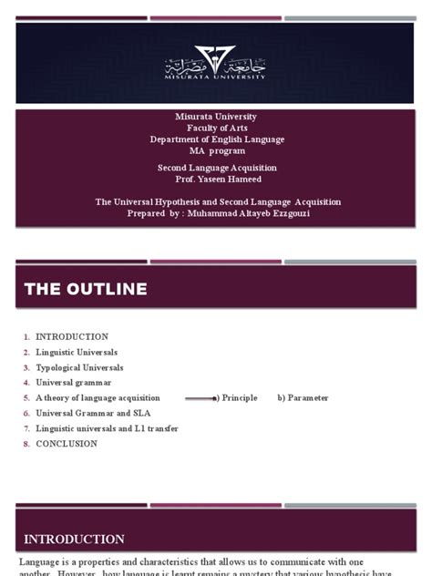 the universal hypothesis and second language acquisition by muhammad a ezgouzi pdf second