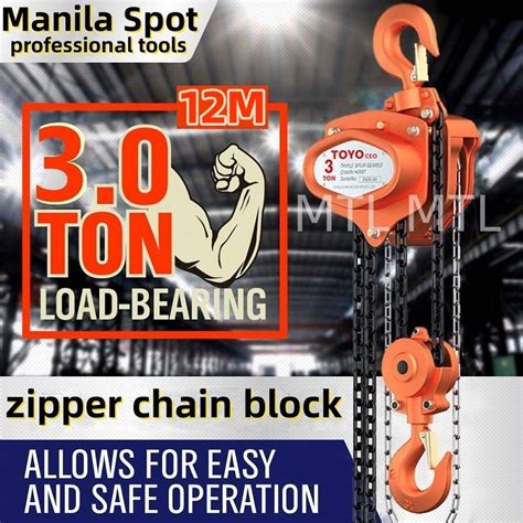 Toyo Chain Block 2 Ton 12m 3 Ton 9mchain Good Quality Hand Chain Hoist