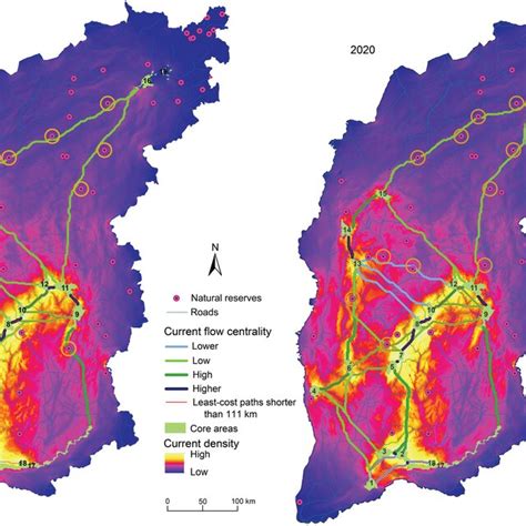 Cumulative Current Map Least‐cost Paths And Current Flow Centrality