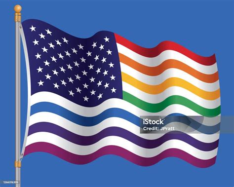 American Rainbow Flag Stock Illustration Download Image Now
