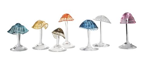 Glass Skulptur Sopp Rød Kunstglass Knapstad