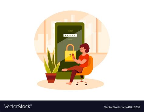 Otp Authentication Security Royalty Free Vector Image