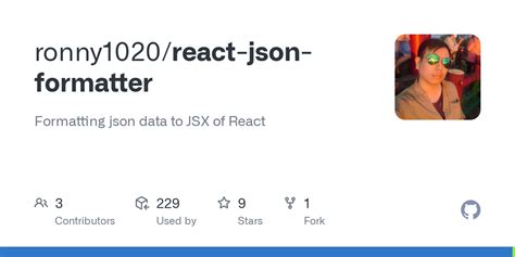 Github Ronny1020 React Json Formatter Formatting Json Data To Jsx Of React