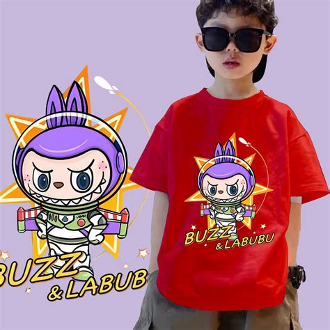 2024 Hot Labubu Labu Boo เสื ้ อยืดเด ็ กสบายและอินเทรนด ์ การออกแบบการ ์ ตูนพิมพ ์ Shopee