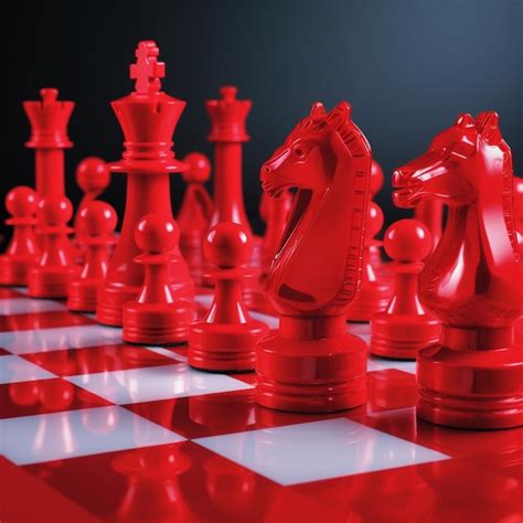 Premium Ai Image A Red Chess Set With The Number 1 On It