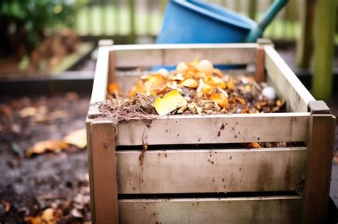 Premium Photo Heap Of Homemade Compost In A Wooden Bin