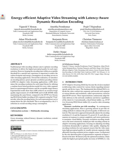 Pdf Energy Efficient Adaptive Video Streaming With Latency Aware
