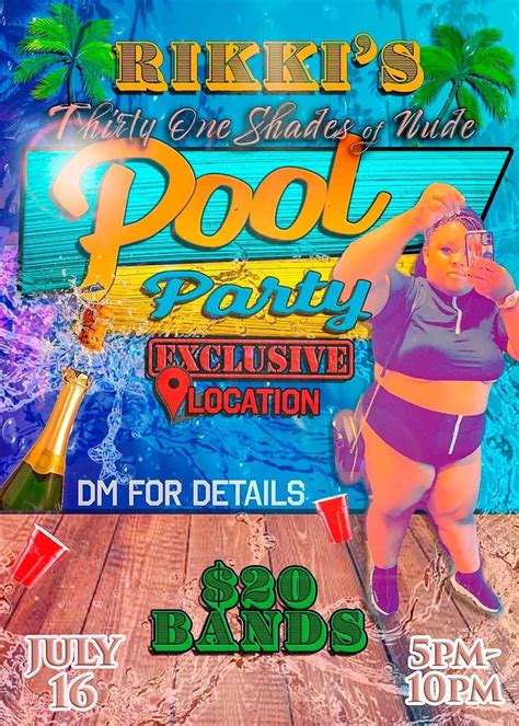 Rikkis 31 Shades Of Nude Pool Party At Richmond On 16th July 2021