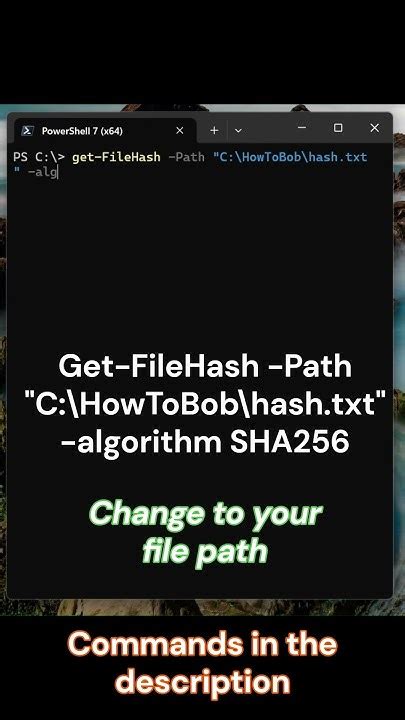 How To Get A File Hash Using Powershell Powershell Windows Coding