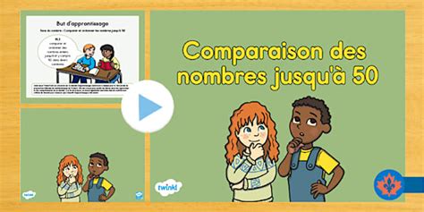Comparing Numbers Up To 50 Powerpoint Lesson French