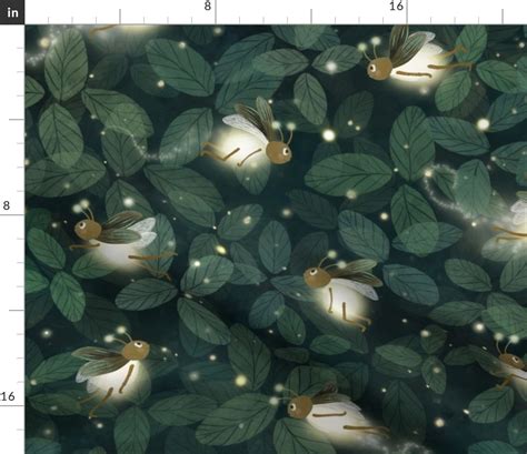 Lightening Bugs Large Fabric Spoonflower