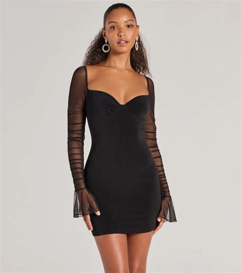Mesh Sleeve Dresses And Windsor