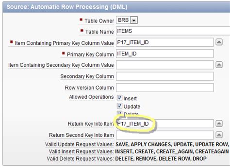 How To Pass New Pk To Stored Proc In Oracle Apex Stack Overflow