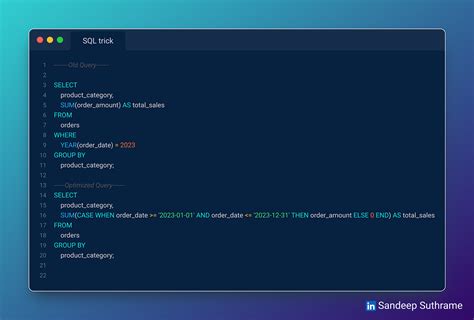 🎯sql Optimization Trick By Sandeep Suthrame Sep 2023 Medium