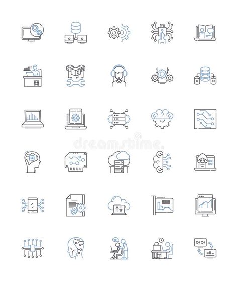 Data Analytics Line Icons Collection Insights Tracking Dashboard