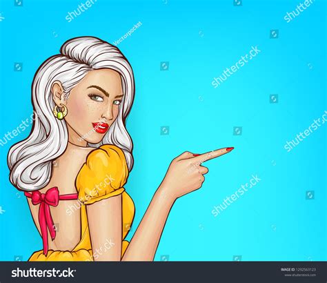 Vector Sexy Girl Yellow Dress Points Stock Vector Royalty Free