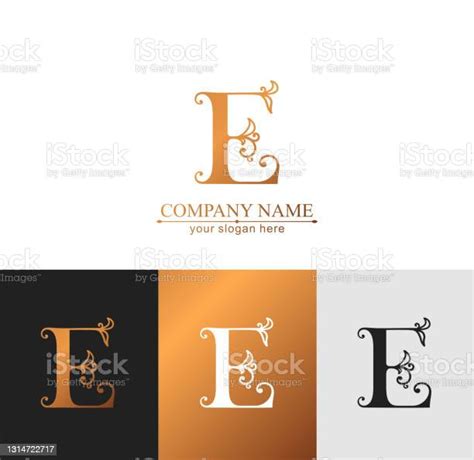 프리미엄 벡터 E 로고 몬노그램 레터링 엘리트 회사를 브랜딩하기 위한 개인 로고 또는 사인 벡터 디자인 0명에 대한 스톡 벡터