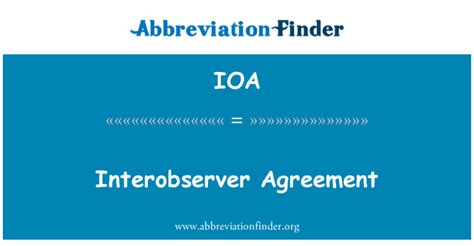 IOA Stands For Interobserver Agreement Abbreviation Finder