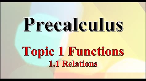 Precalculus Relations Youtube