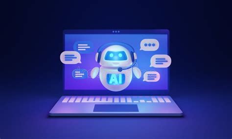 Chatbot Ai Assistant For Automated Customer Support 3d Illustration Concept Stock Illustration