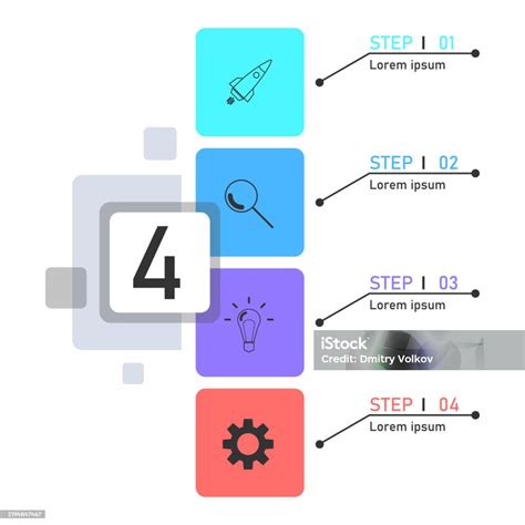 Square Diagram Startup Sequential Graph Vector Designer Illustration