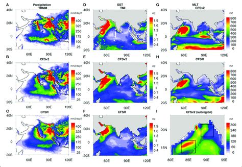 Spatial Distribution Of Daily Variances Of Precipitation Left Panel