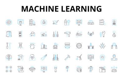 Artificial Computing Linear Icons Set Robotics Vector Image