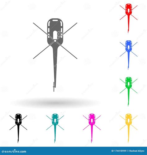 Helicopter Multi Color Style Icon Simple Glyph Flat Vector Of