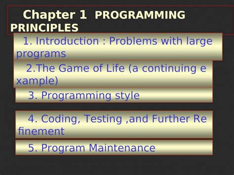 Ppt Chapter 1 Programming Principles 1 Introduction Problems With