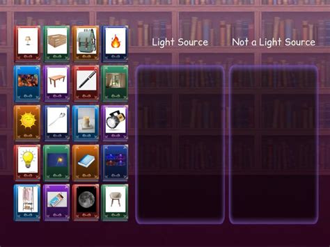 Science Luminous Non Luminous Things Group Sort