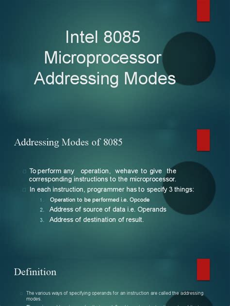 8085 Addressing Modes Pdf Office Equipment Computer Data