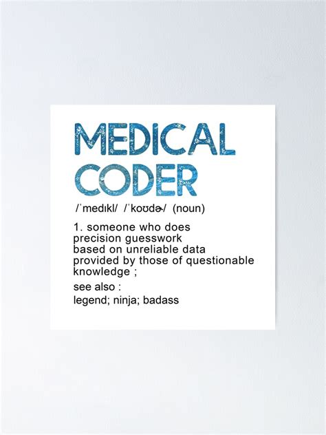 Medical Coder Definition Poster For Sale By Blossomchic Redbubble