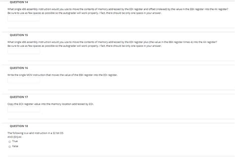 Solved Question 14 What Single X86 Assembly Instruction